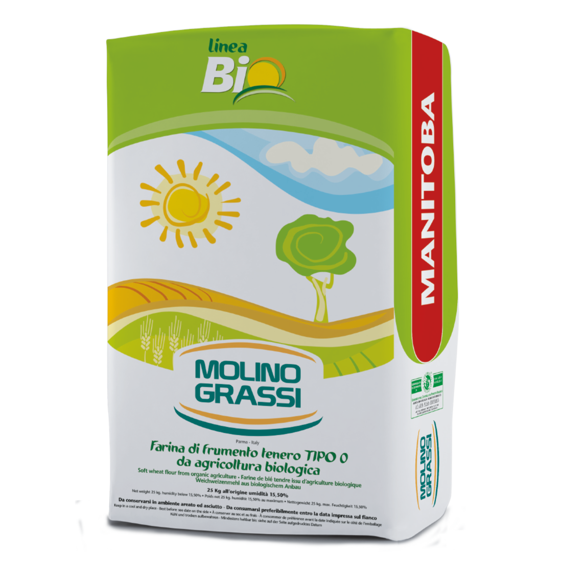 Farina Biologica 0 Manitoba (25 kg) - Molino Grassi