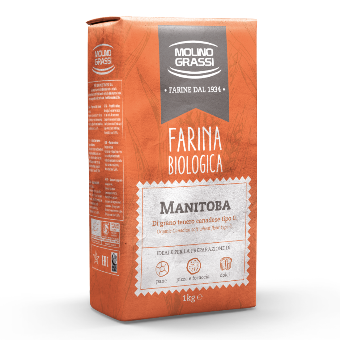 Farina Biologica Manitoba (1 kg) - Molino Grassi