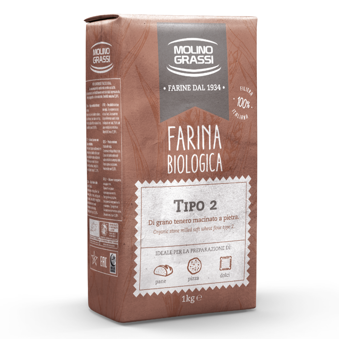 Farina Biologica Tipo 2 (1 kg) - Molino Grassi