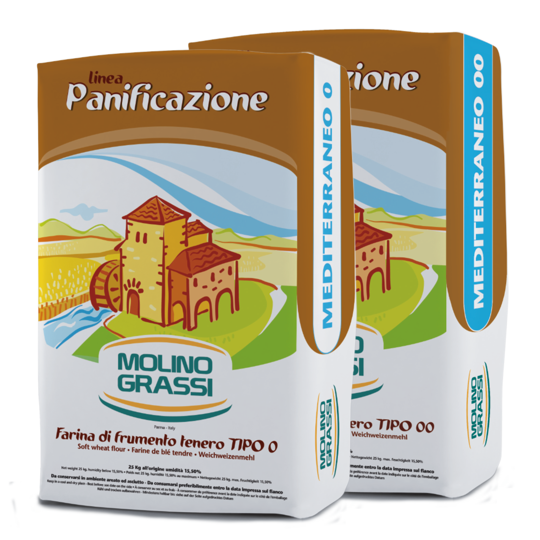Farina 0 e 00 Mediterraneo (25 kg) - Molino Grassi